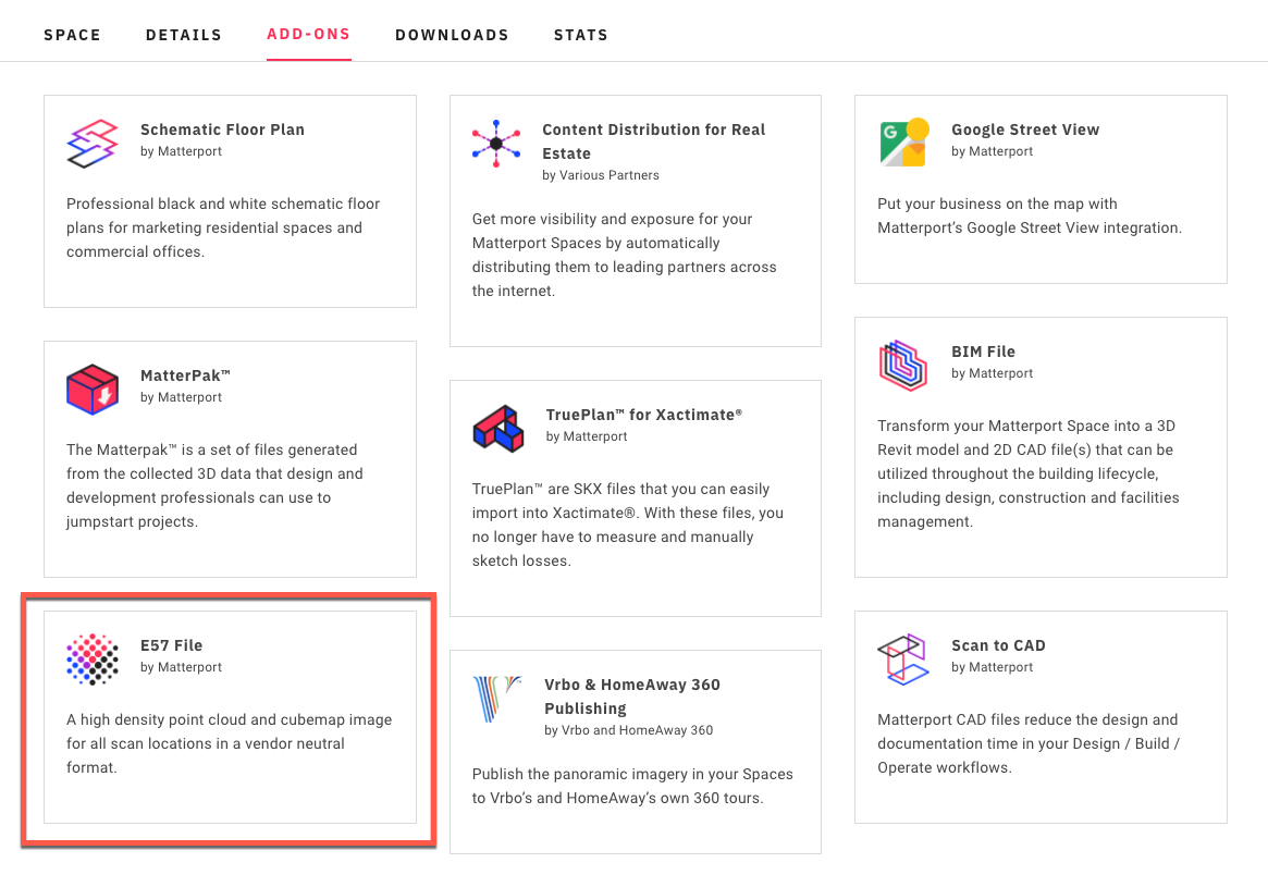 Matterport E57ファイルの概要