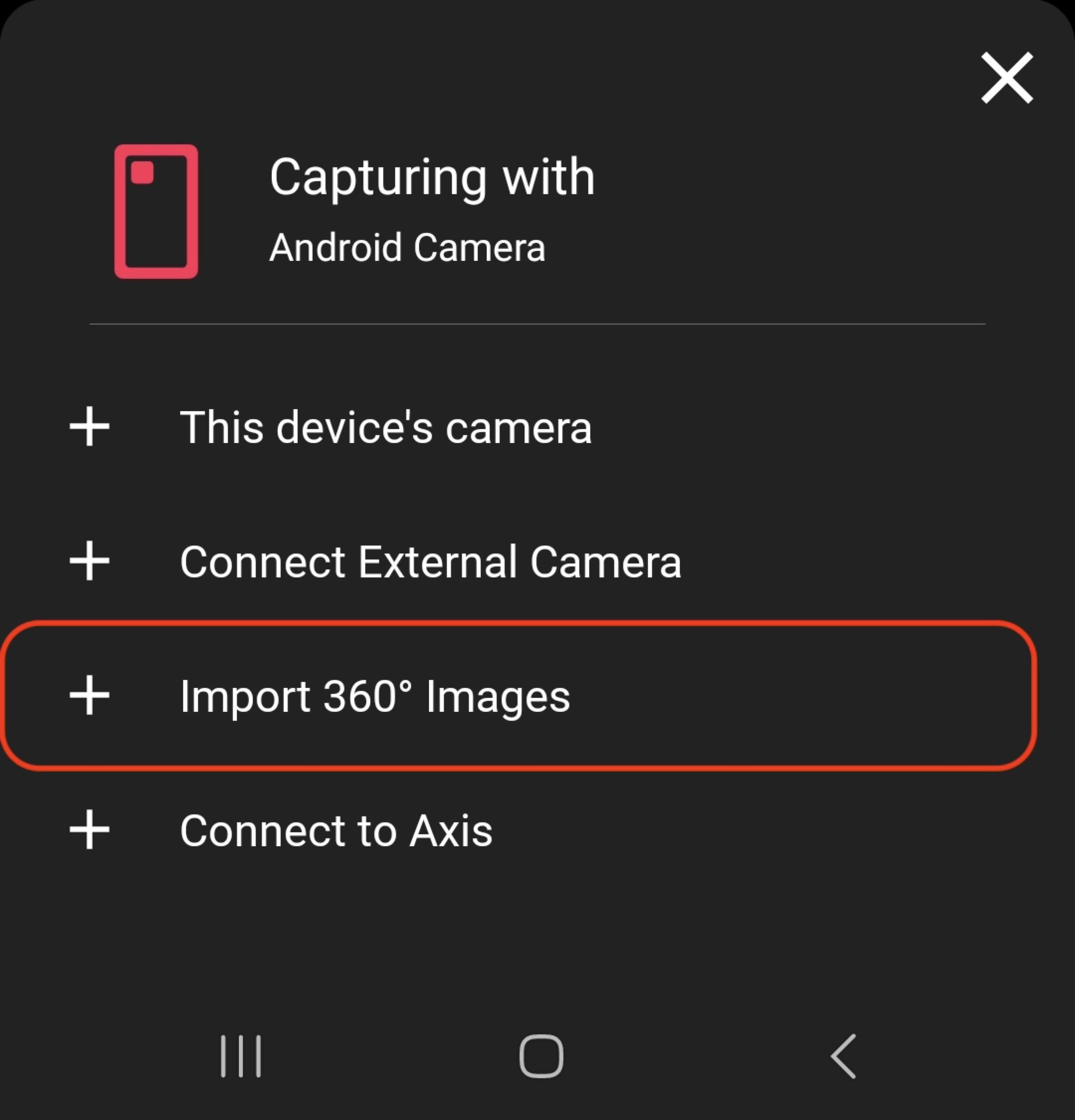 Import 360° Spherical Images