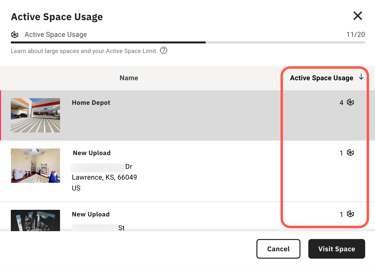 See Details on the Usage Tab