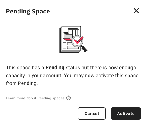 Managing Pending Spaces