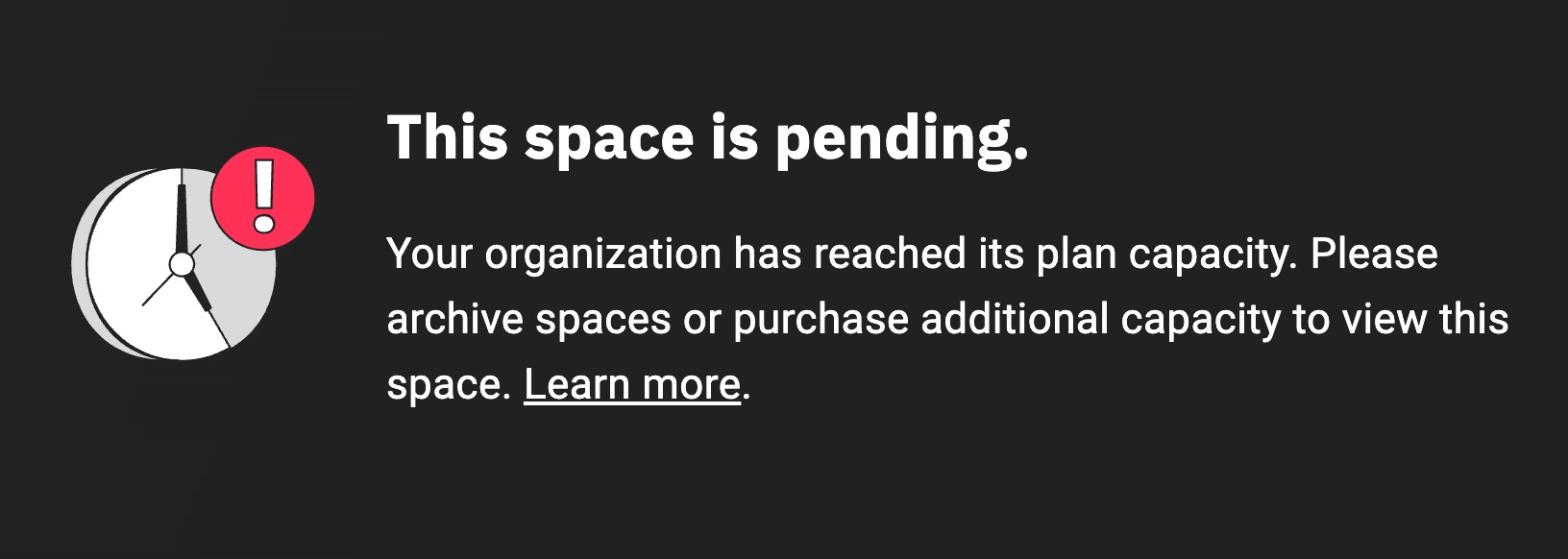 Managing Pending Spaces