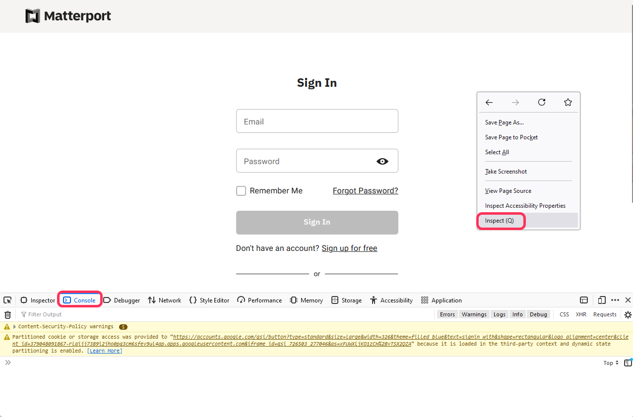 Send Information About Your Browser's Developer Console to Customer Support